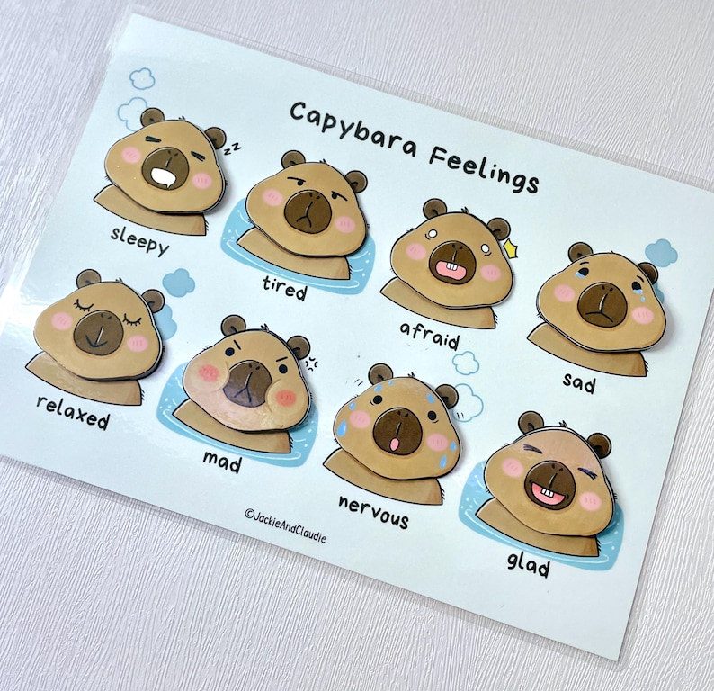 Capybara Emotions Activity for Kids Printable Montessori Toddler ...