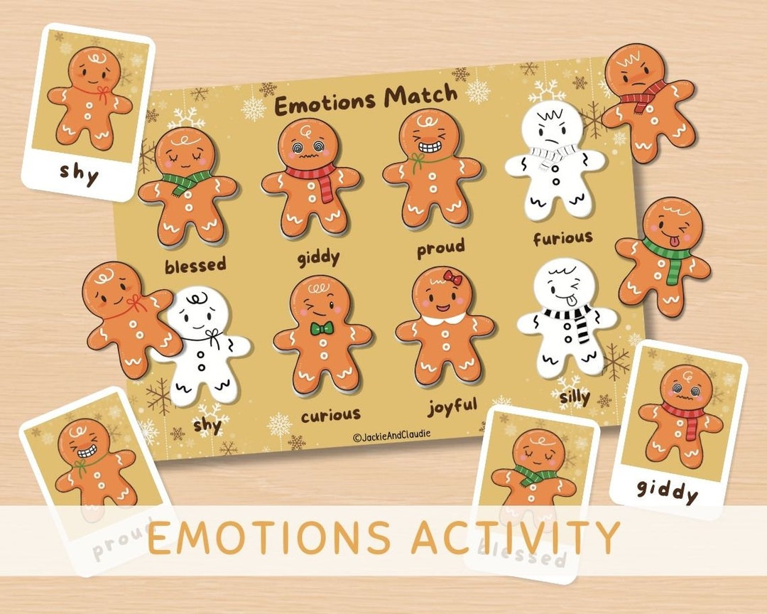 Christmas Gingerbread Man Emotions Activity for Kids Printable ...