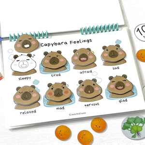 Capybara Busy Book Homeschool Activities Learning Bundle Emotions ...