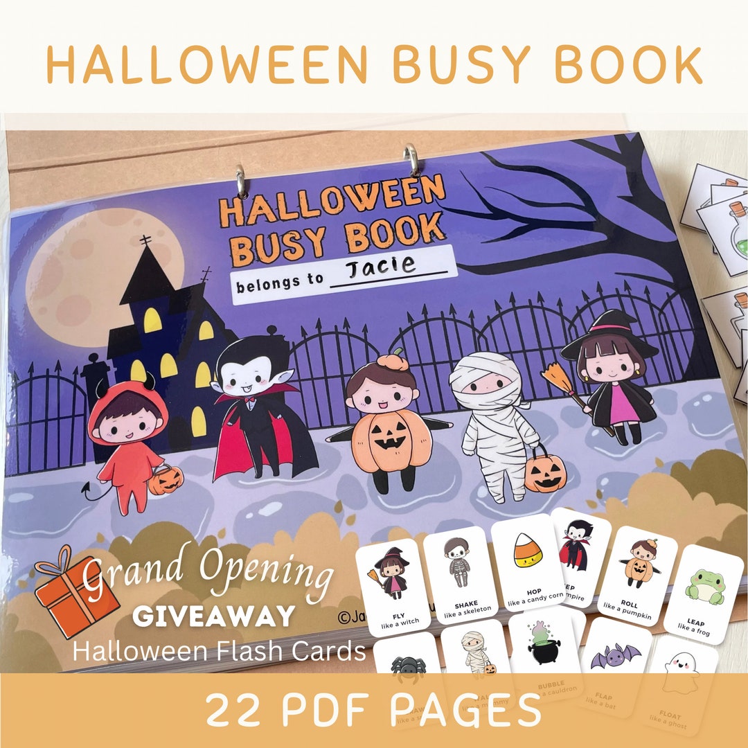 Halloween Busy Book Toddler Preschool Learning Printable Worksheets ...
