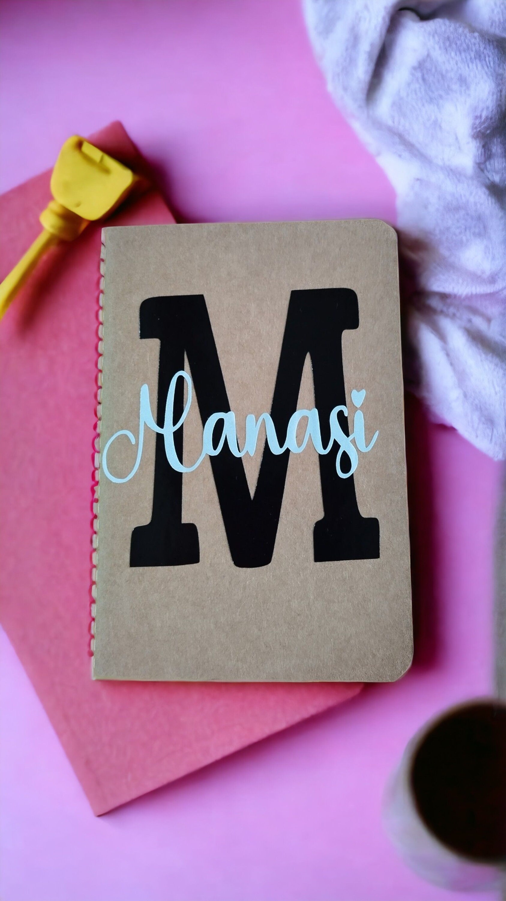 Custom Made and Personalised Initial & Name Notebook size A6 for ...