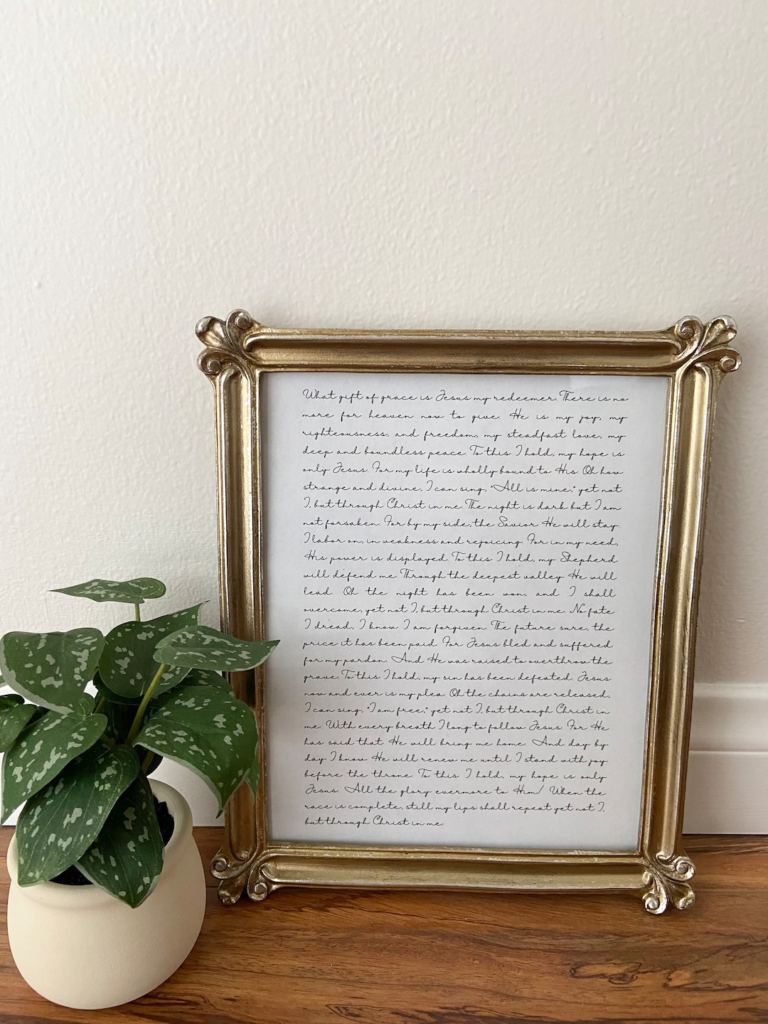 Yet Not I, but Through Christ in Me Lyrics - Black Cursive Script, Wall ...