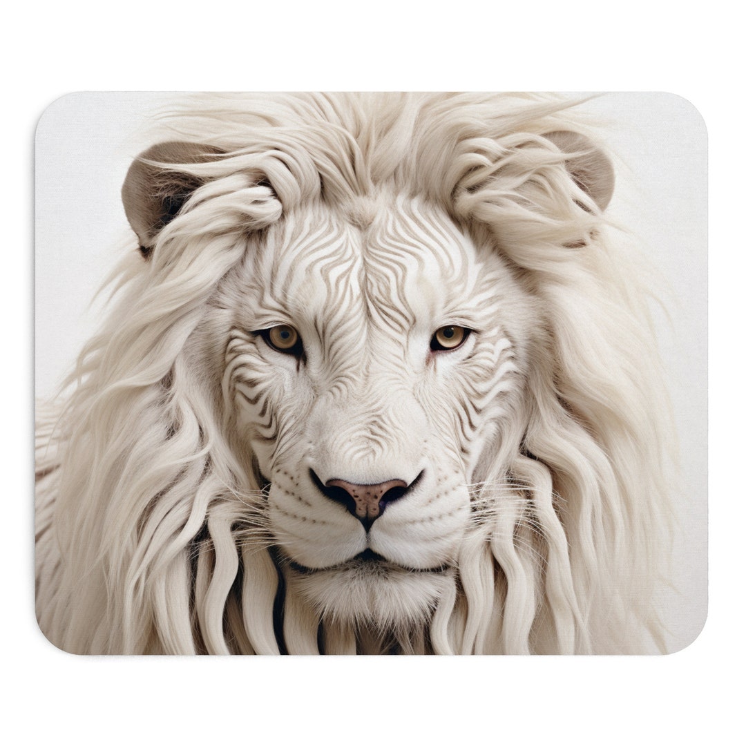 White Lion Mouse Pad - Etsy