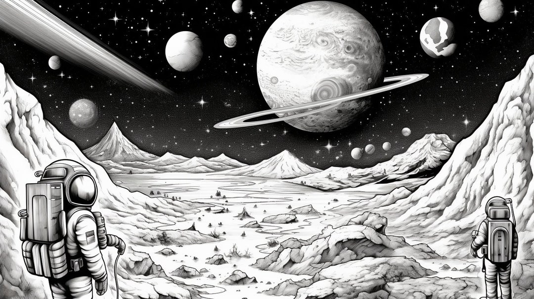 Outer Space Adult Coloring Pages| Adult Coloring| Digital Download ...