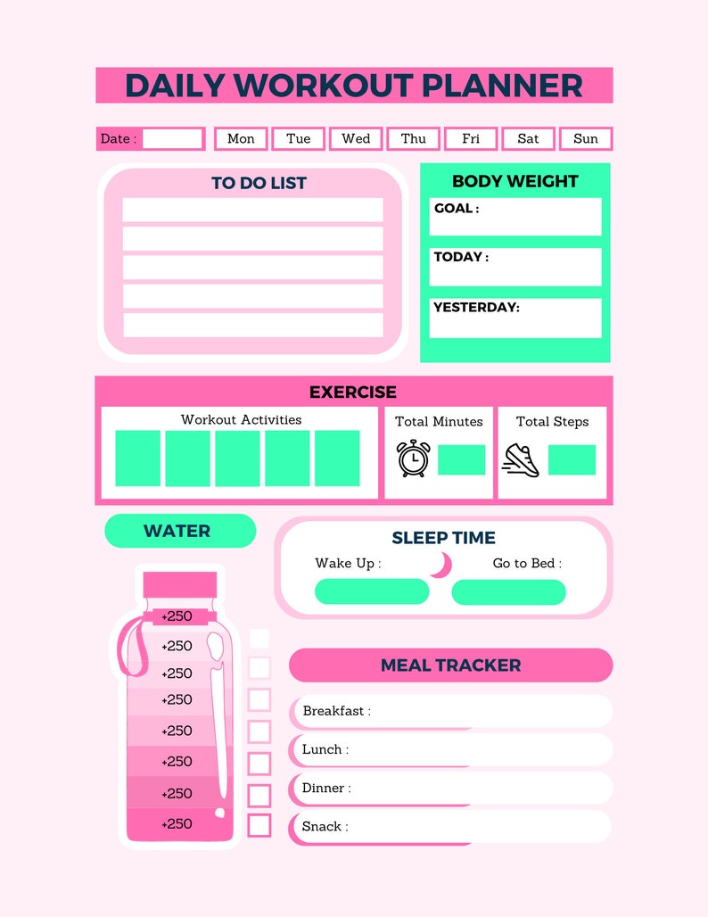 Ultimate Daily Workout Planner - Achieve Your Fitness Dreams With Ease ...