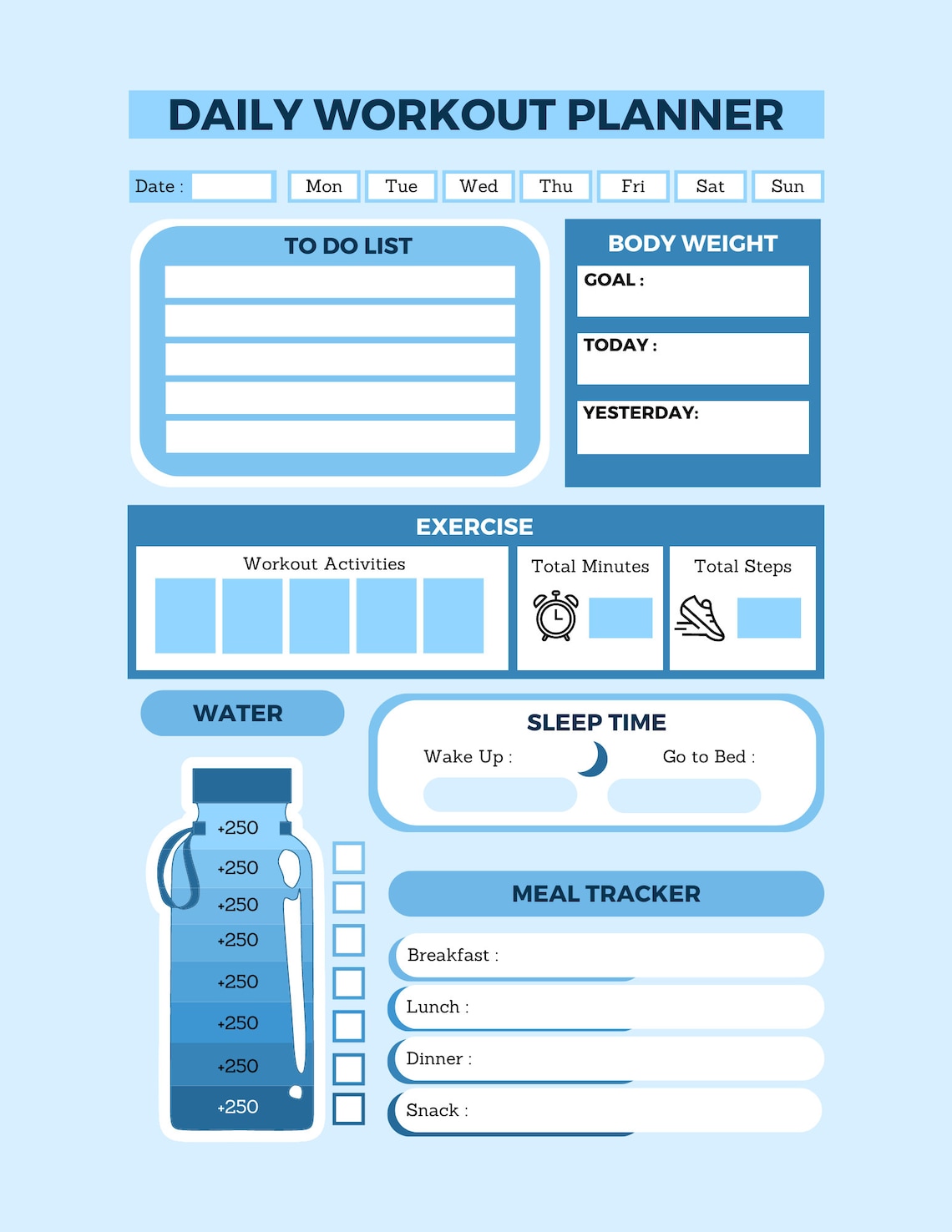 Ultimate Daily Workout Planner - Achieve Your Fitness Dreams With Ease ...