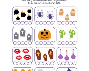 Halloween Counting Worksheet - Etsy