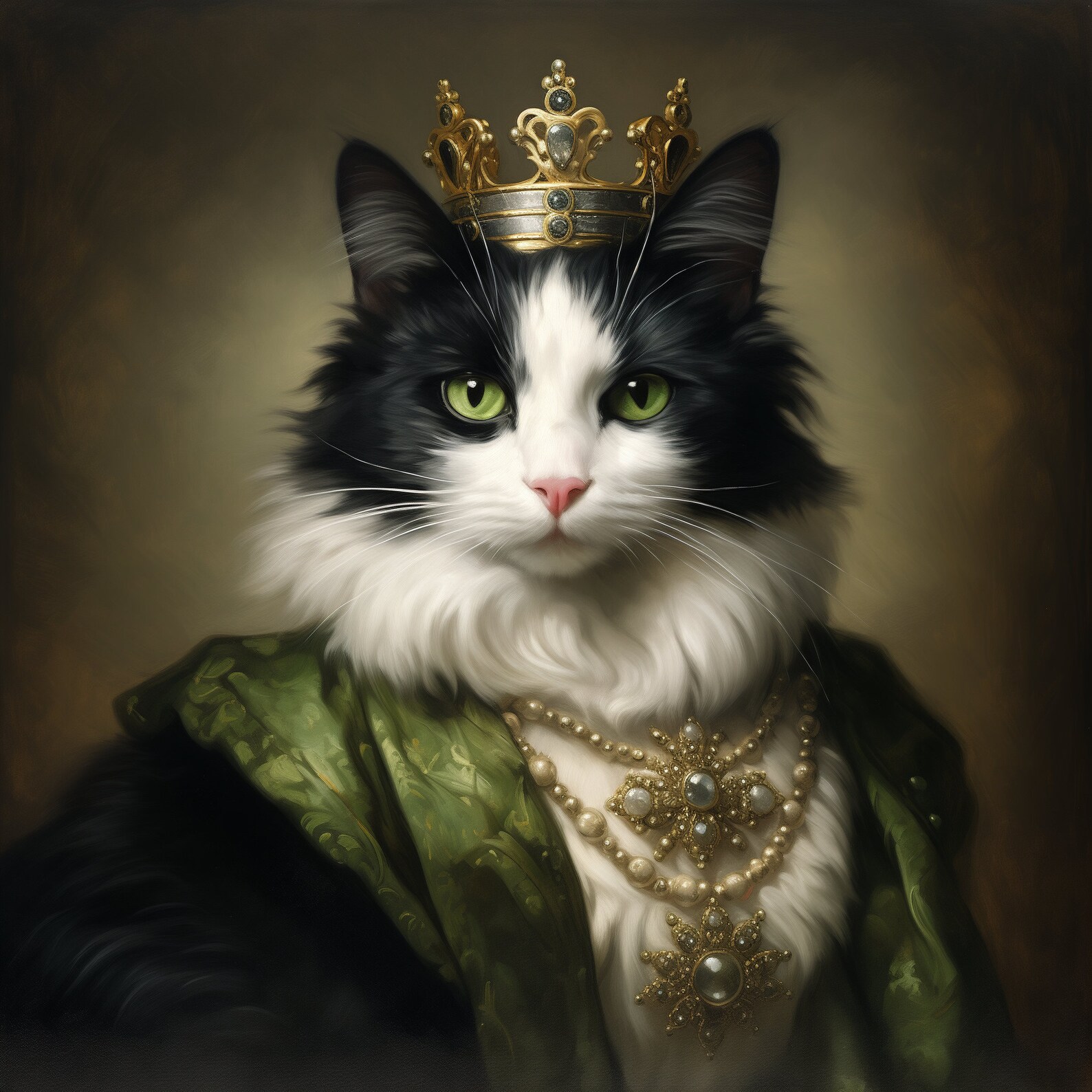 Renaissance Cat, Cat Wall Art, Cat Wall Decor, Cat Print, Royal Cat ...