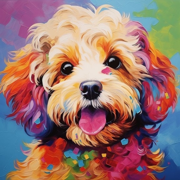Dog Wall Art Cavapoo Dog Puppy Dog Portrait Dog Lover Art Custom Wall ...