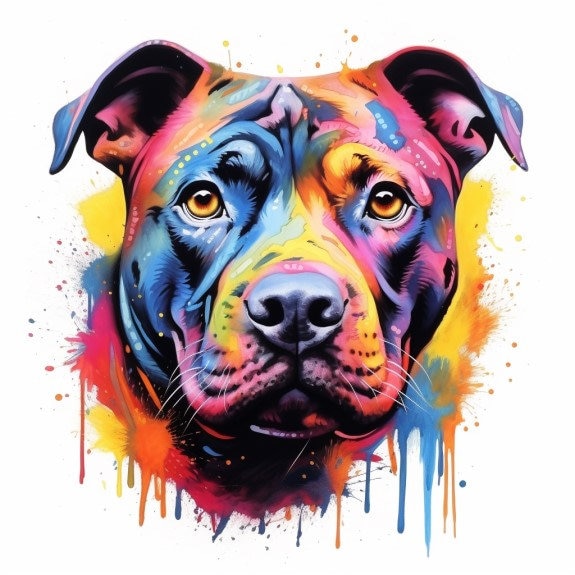 Staffordshire Dog Wall Art Staffy Dog Print Staffy Poster Dog Poster ...