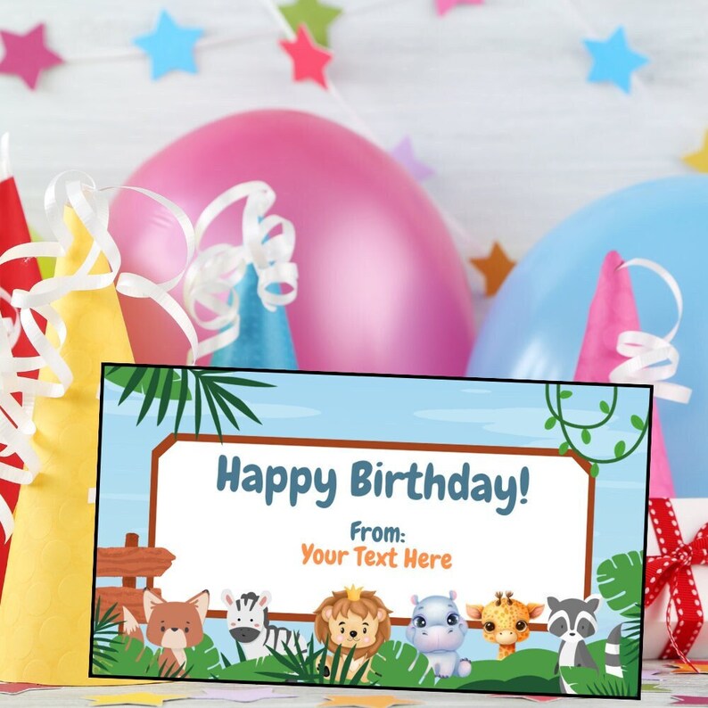 Custom Printable Birthday Card Printable Custom Kids Birthday Card Cute ...