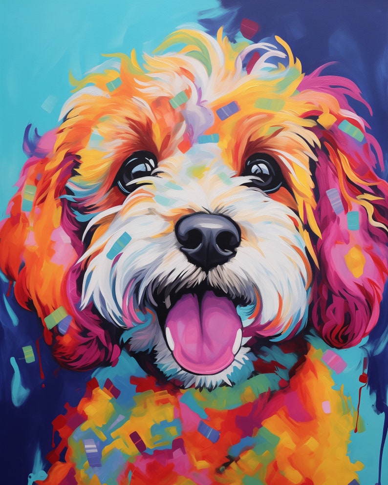 Poster Cavapoo Dog Funny Wall Artwork Dog Owner Gift for Him Cosy ...