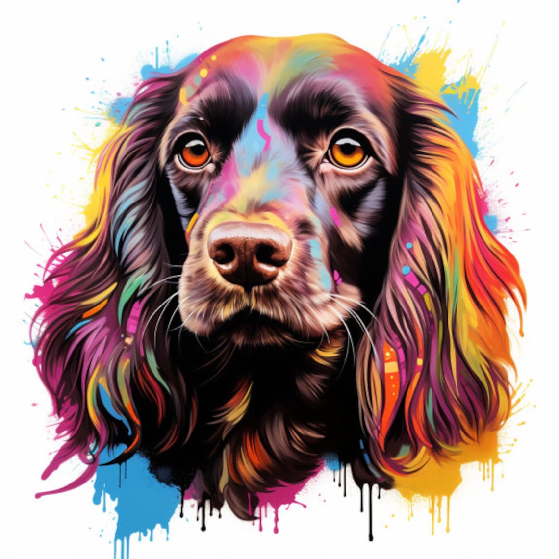 Sprocker Spaniel Dog Digital Image Dog Portrait Dog Poster Dog Print ...