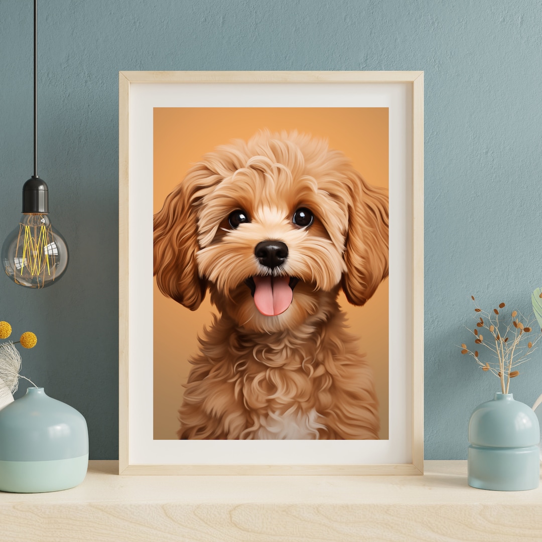 Cavapoo Print Cute Cavapoo Dog Cavapoo Portrait Poster Dog Print Dog ...