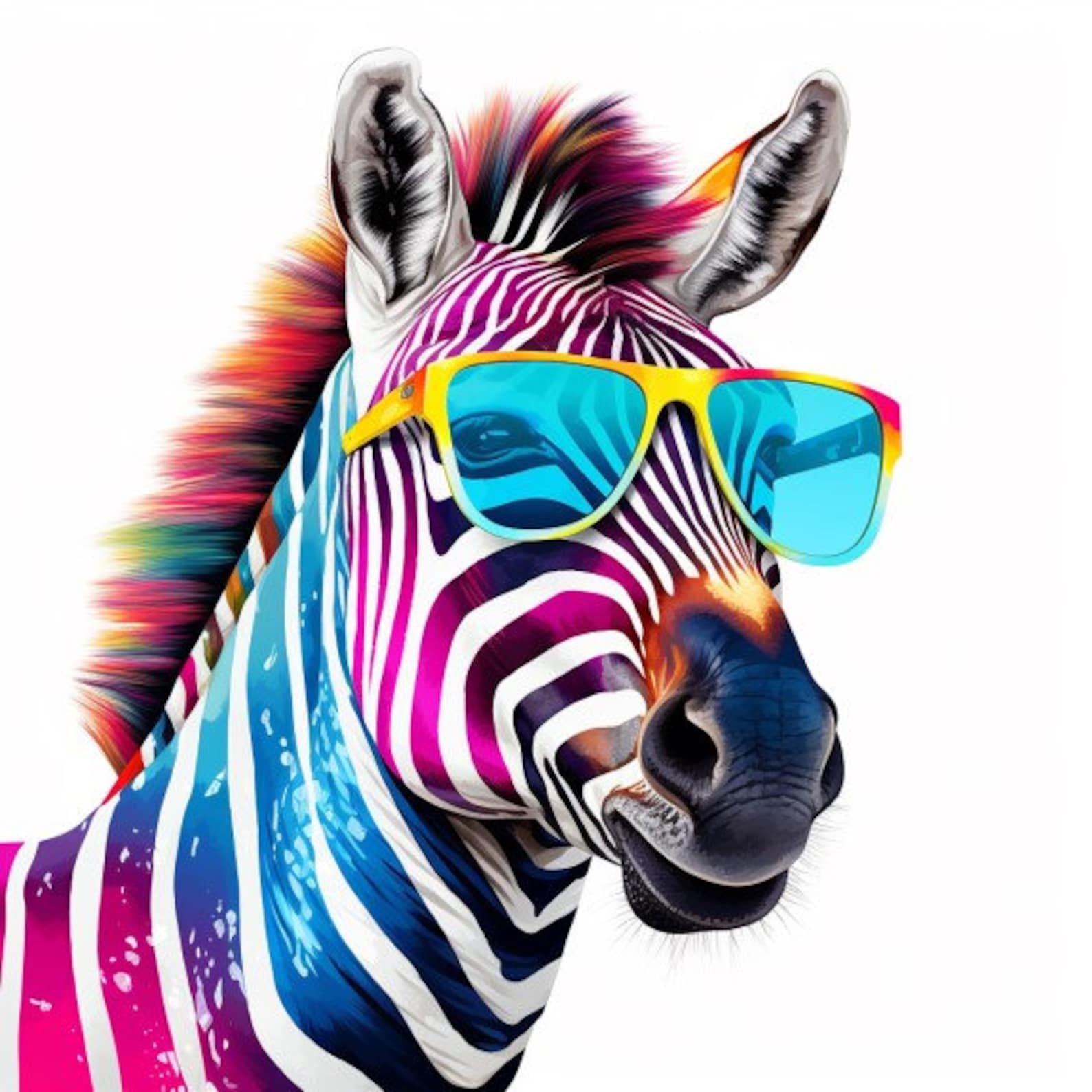 Funny Zebra Print, Cool Zebra Poster, Funny Animal Poster, Animal Wall ...