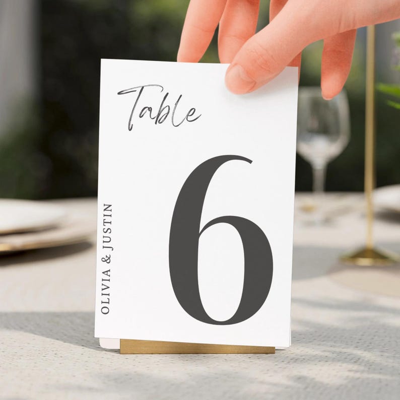 Wedding Table Numbers, Printable Table Numbers, Editable Table Number ...