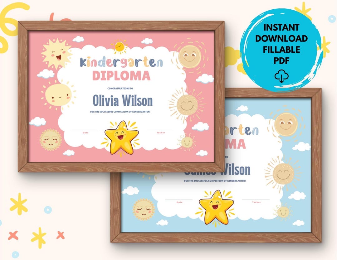 Daycare Graduation Diploma Editable, 2025 Daycare Certificate, Last Day ...