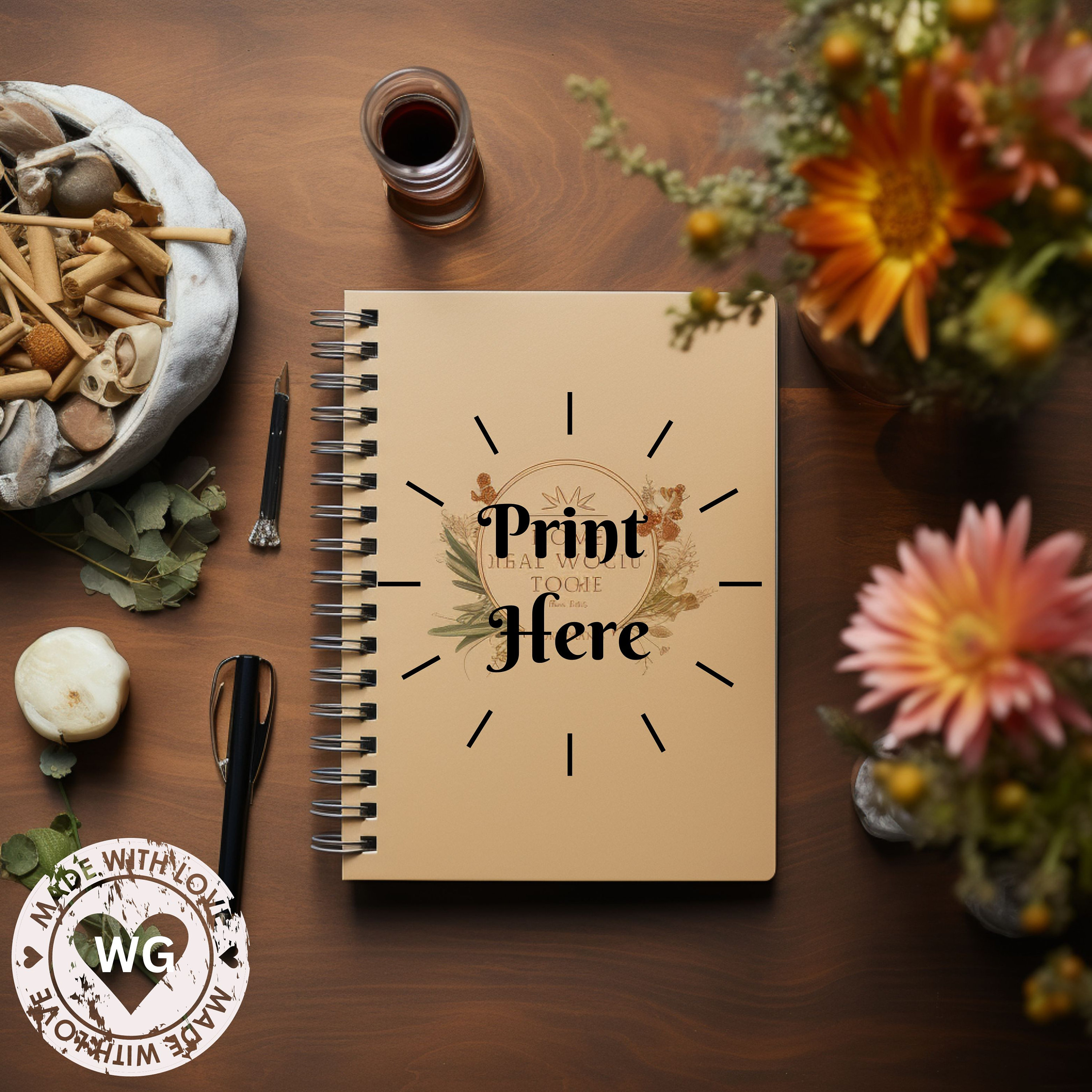 Spiral Notebook Mockup Blank Spiral Notebook Mockup Planner Mockup ...