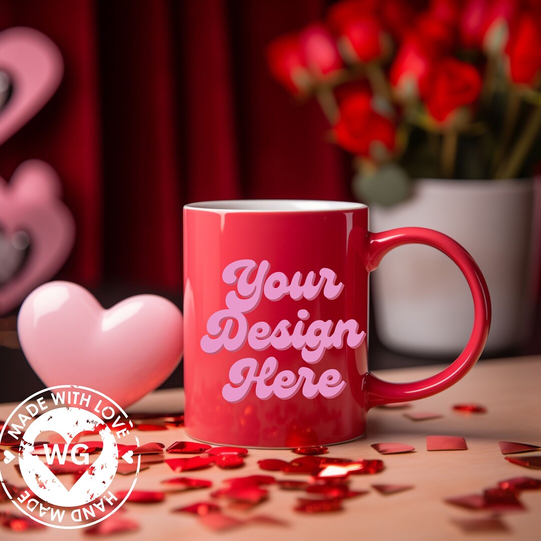 Mug Mockup Red Coffee Mug Mockup Coffee Cup Mockup Bundle Valentines