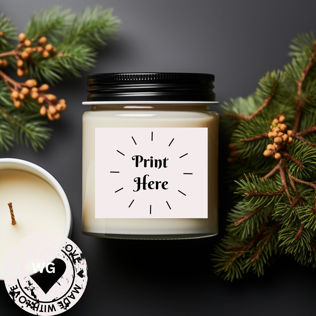 Soy Candle Mockup, 9oz Candle Mockup, POD Candle Mock Up, Candle Jar ...
