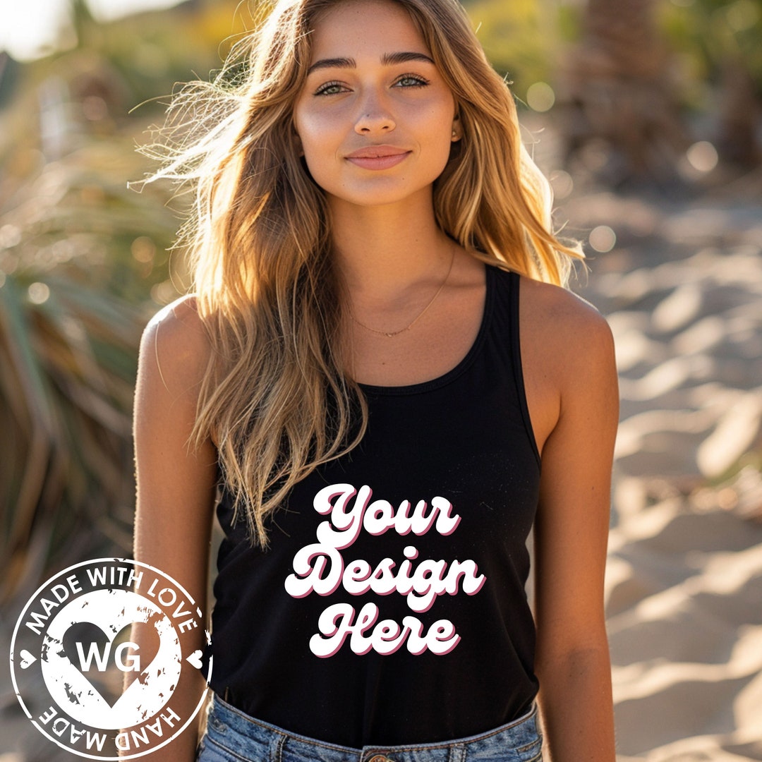 Next Level 1533 Mockup, Black Tank Mock-up, Next Level Black Tank Top ...