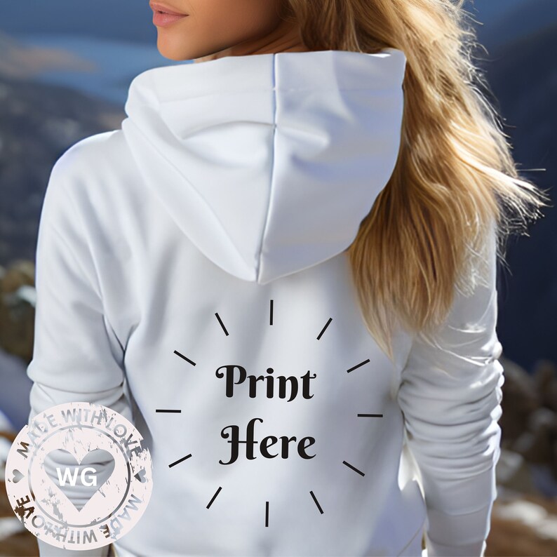 Gildan 18500 White Back Hoodie Mockup G185 Hooded Sweatshirt Mockup