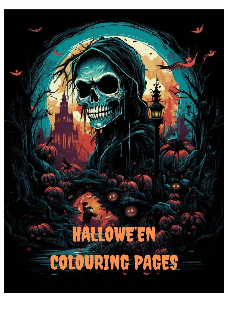 20 Hallowe'en Horror Colouring Pages for Adults - Etsy