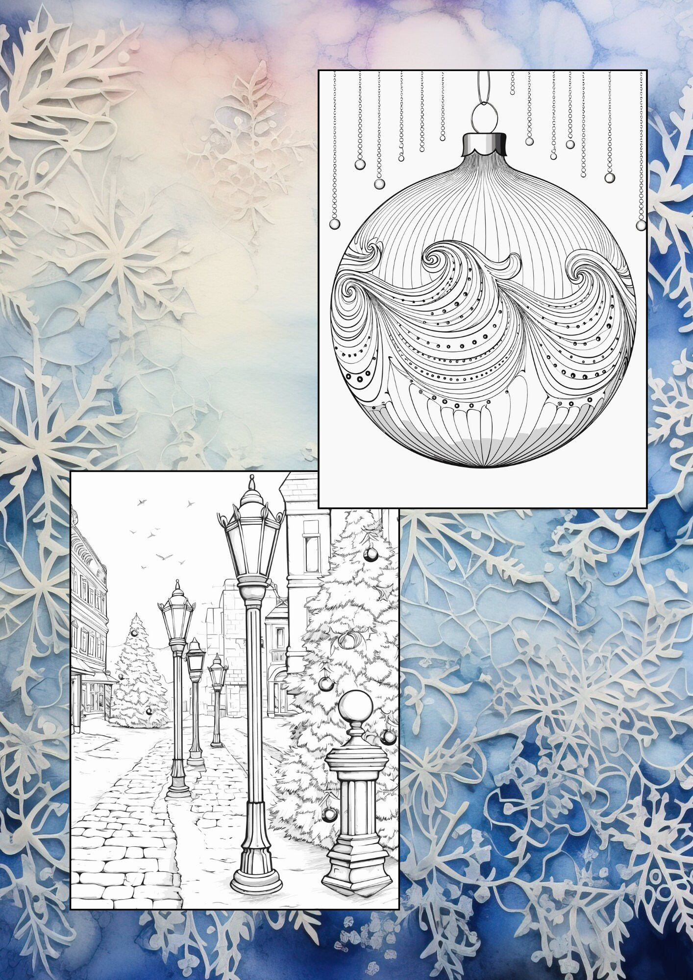 100 Calming Christmas Colouring Pages Festive Activities for Adults ...