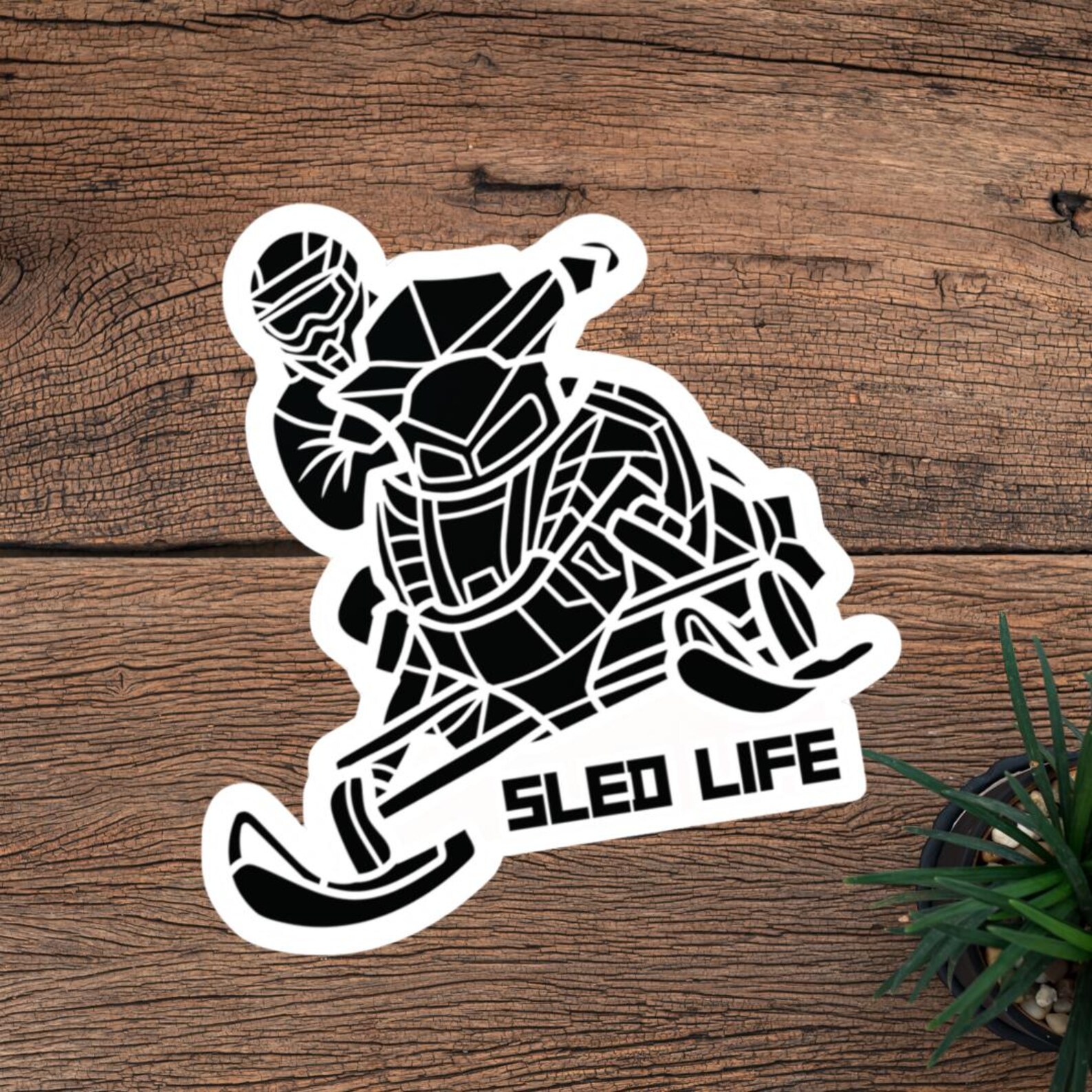Snowmobile Sticker - Kiss-cut Vinyl Decals, Black and White, Sled Life ...