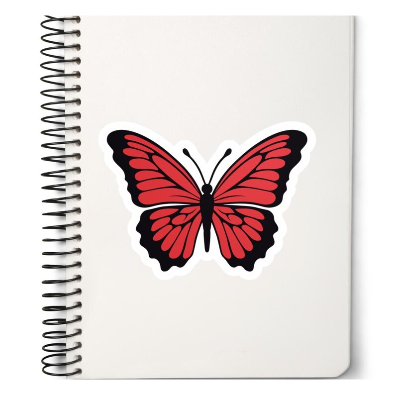 Red Butterfly Kiss-cut Vinyl Decal Sticker, Insect Lover Gift, Nature ...