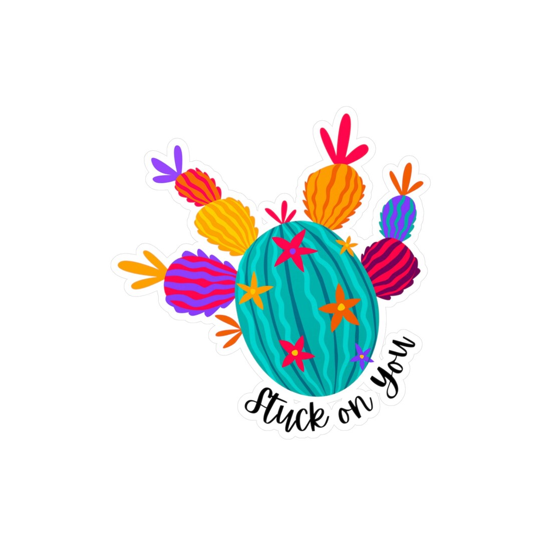 Sticker Cactus Stuck on You Vinyl Decal - Etsy
