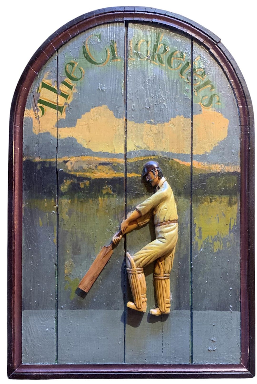 Vintage 1920s/30s English Pub Sign “the Cricketers” – Hand-painted ...