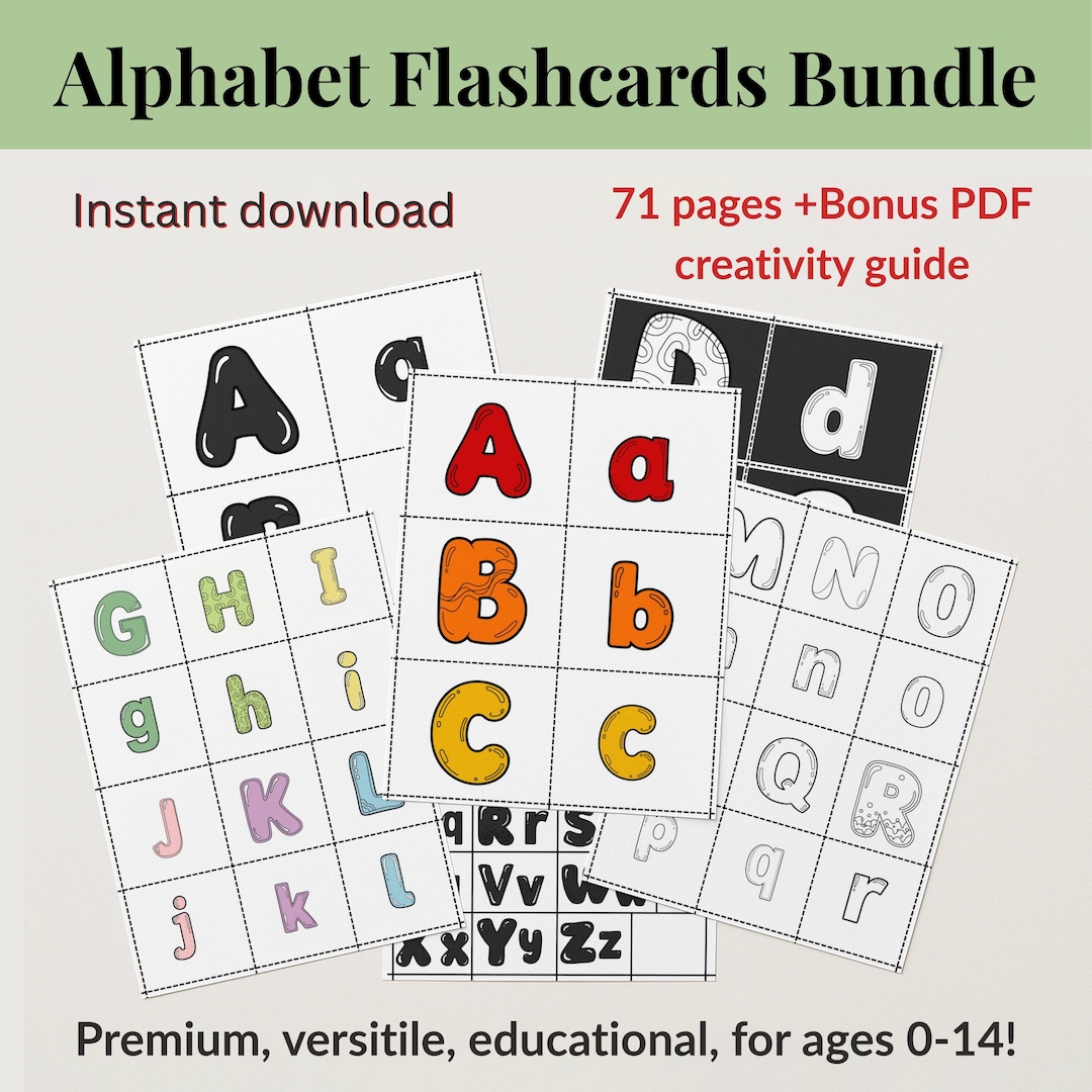 Alphabet Flashcards Printable Bundle | Montessori Homeschool (digital ...