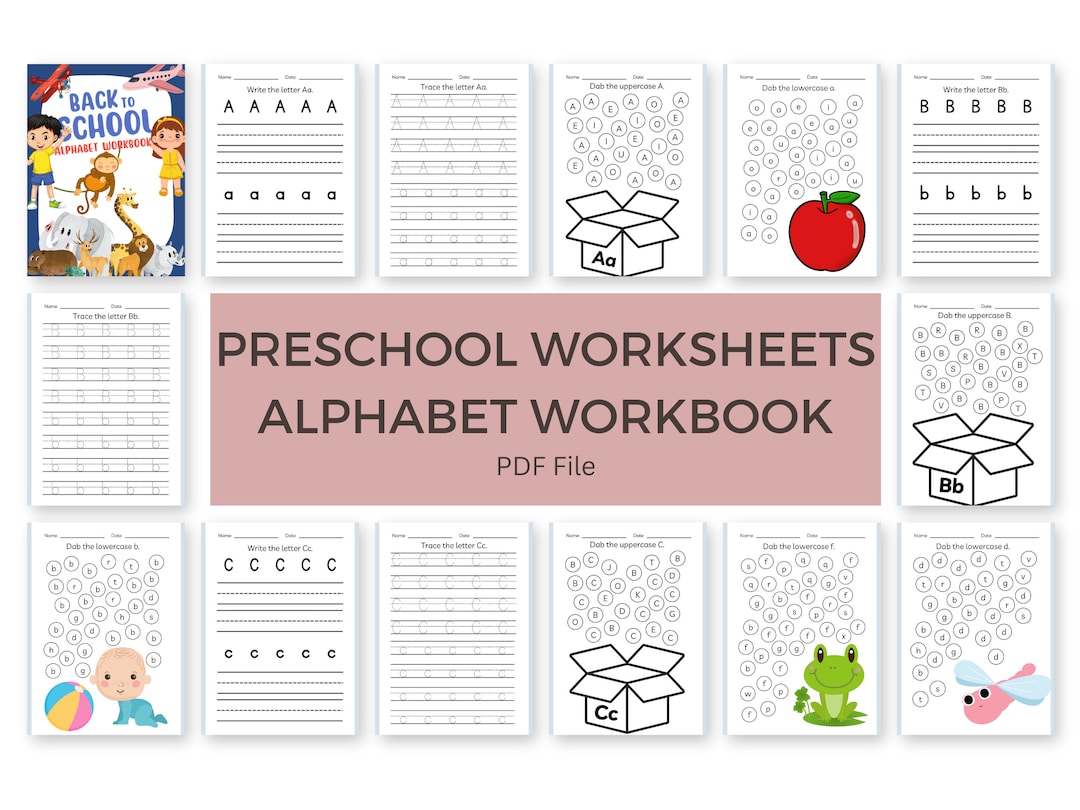 Preschool Workbook Alphabet Workbook Alphabet Activities | Alphabet ...