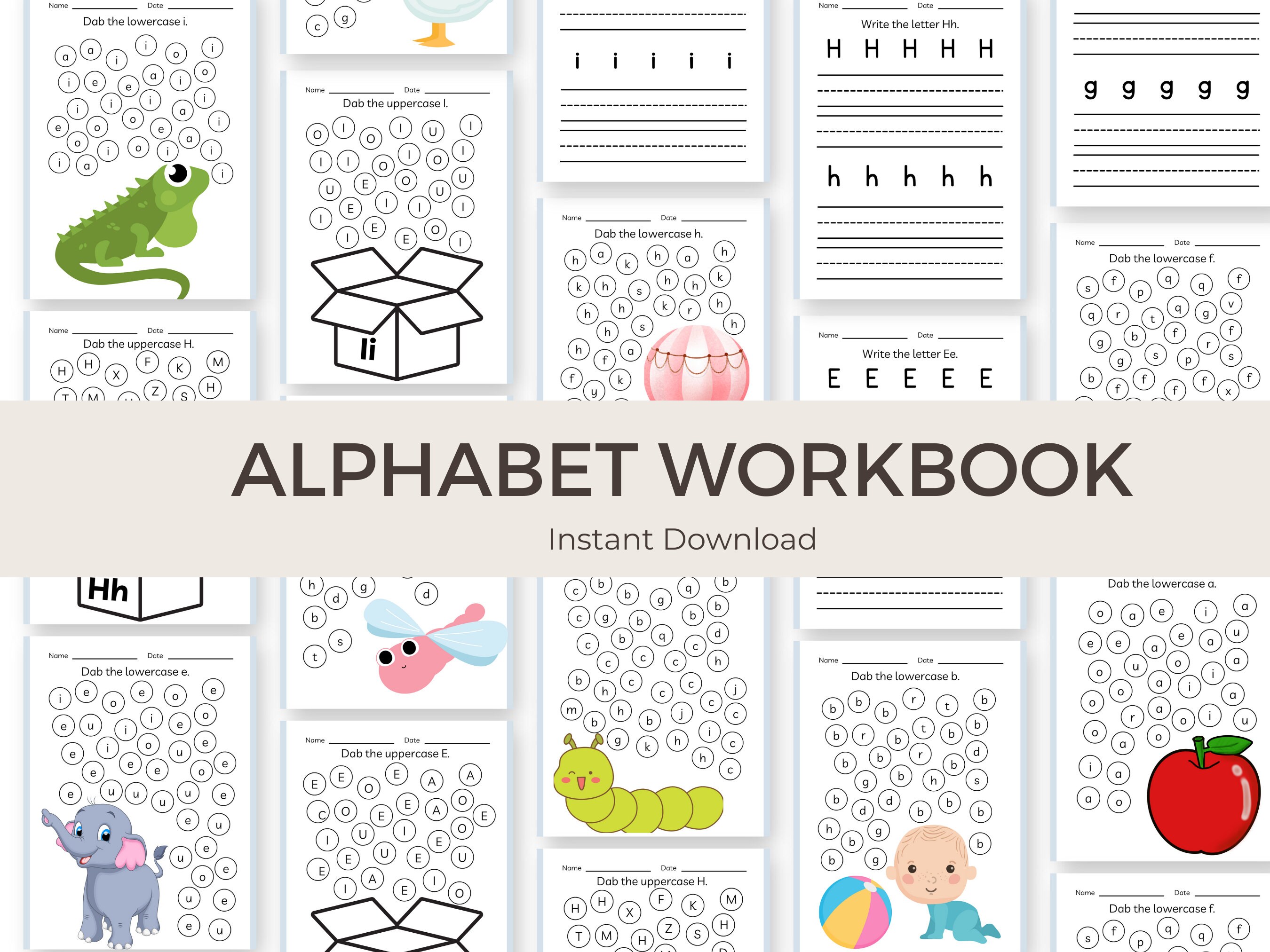 Preschool Workbook Alphabet Workbook Alphabet Activities | Alphabet ...