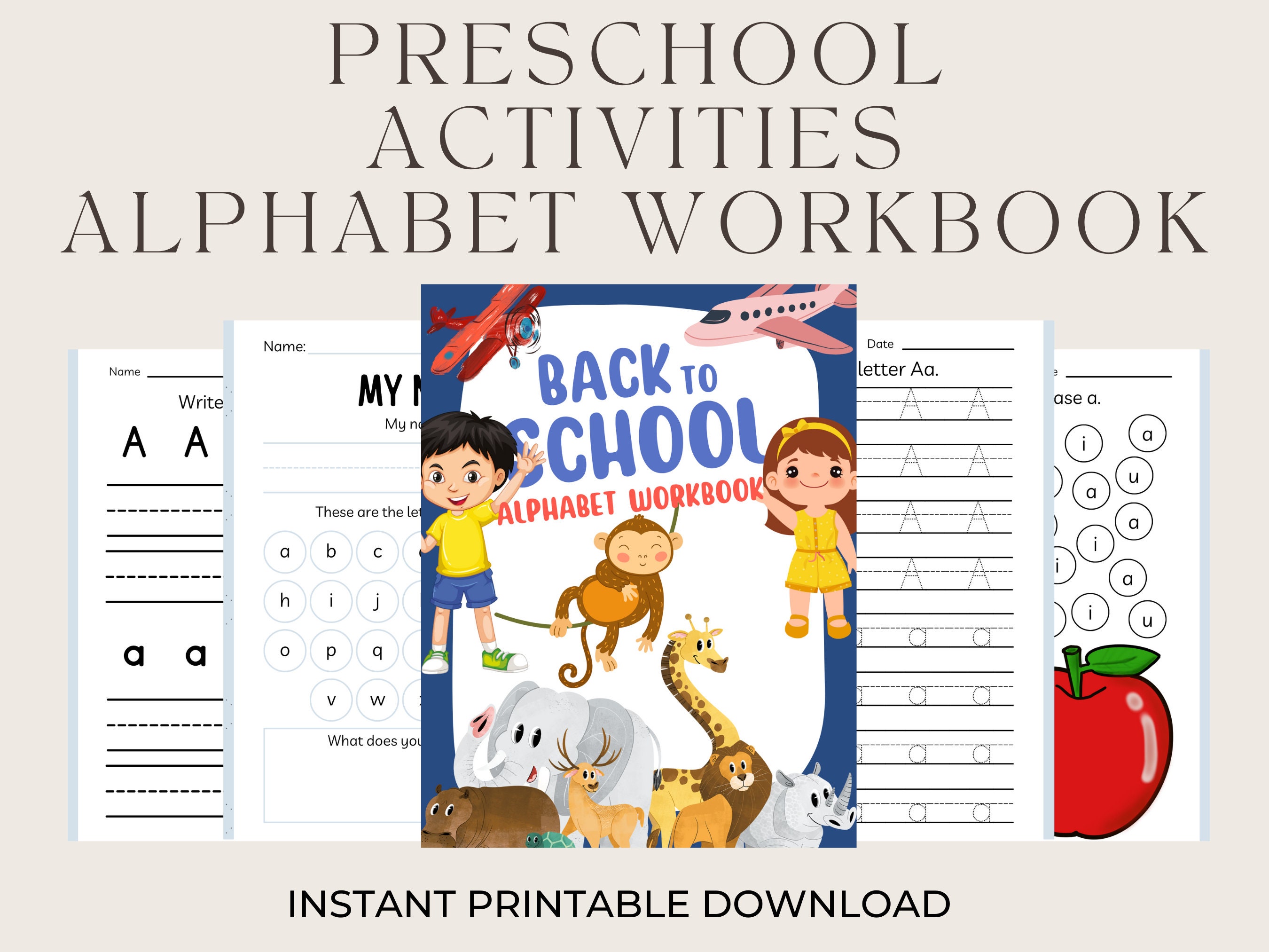 Preschool Workbook Alphabet Workbook Alphabet Activities | Alphabet ...