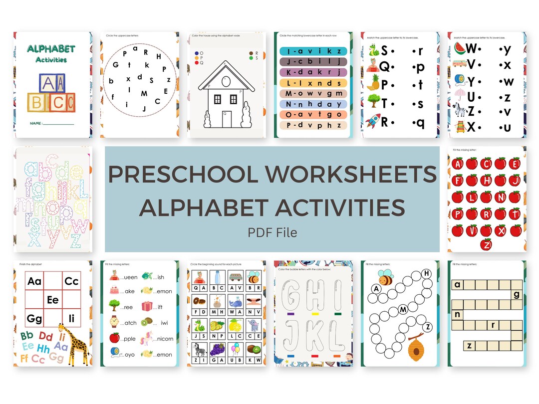 Preschool Alphabet Worksheets Alphabet Activities Toddler Activity ...