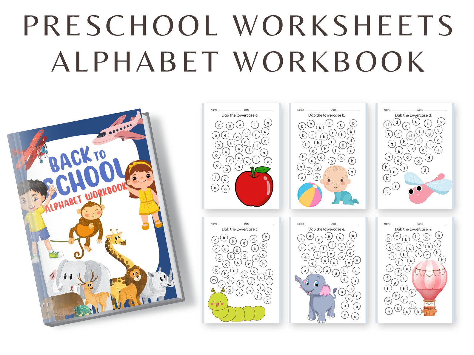Preschool Workbook Alphabet Workbook Alphabet Activities | Alphabet ...