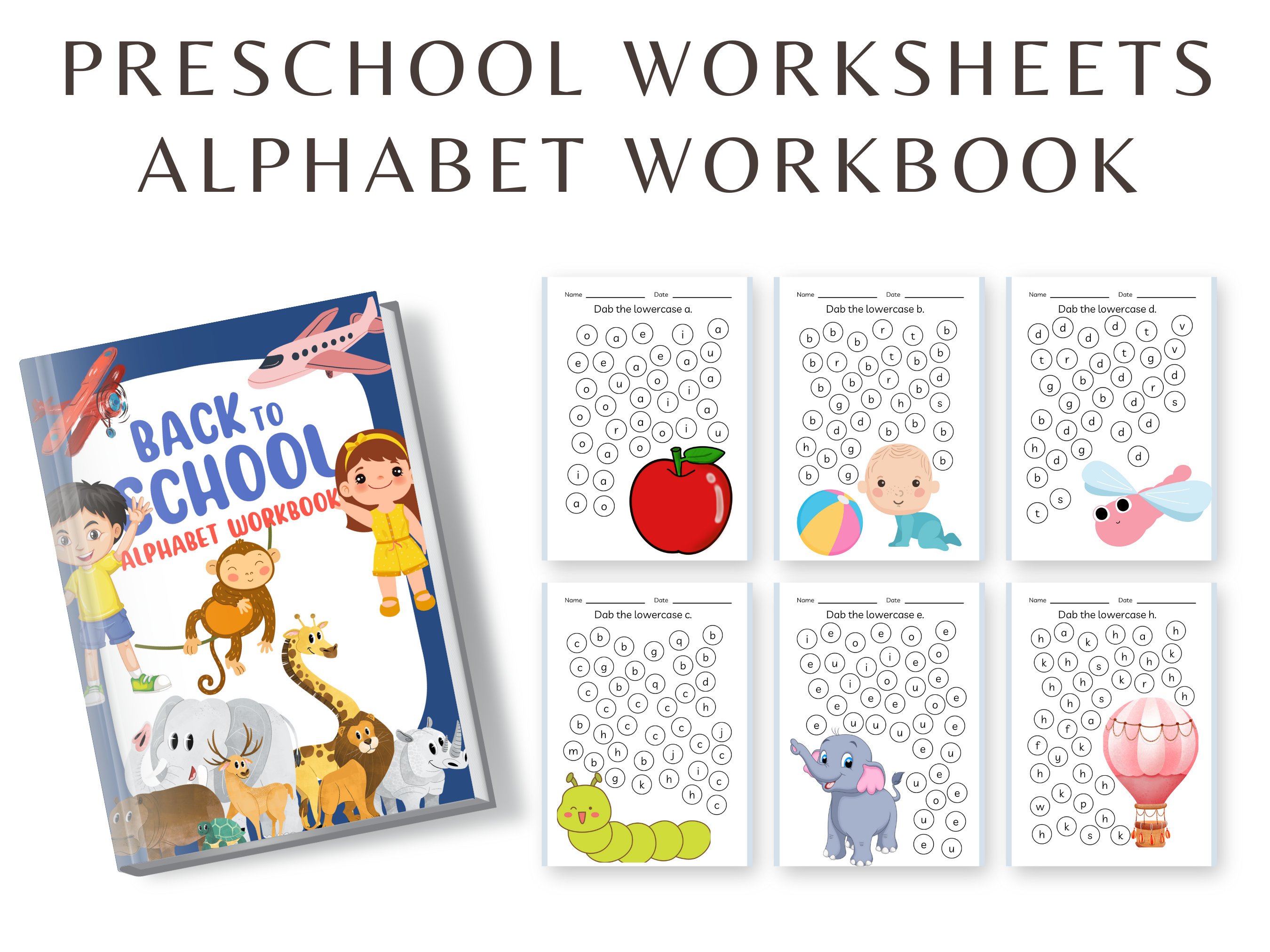 Preschool Workbook Alphabet Workbook Alphabet Activities - Etsy