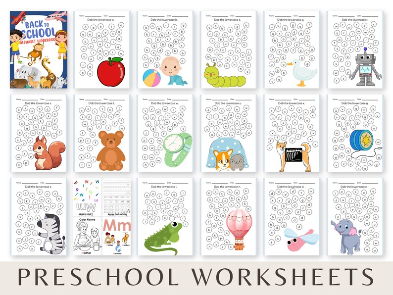 Preschool Workbook Alphabet Workbook Alphabet Activities | Alphabet ...