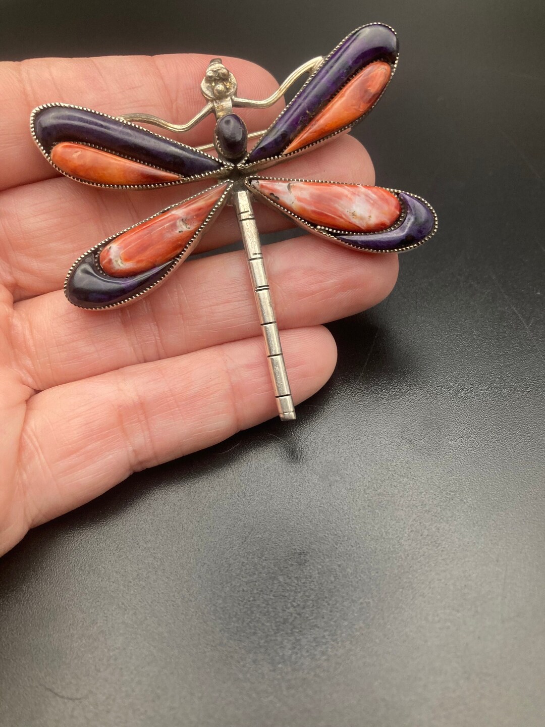 Vintage Native American Navajo Handcrafted Shell Dragonfly Pin/brooch ...