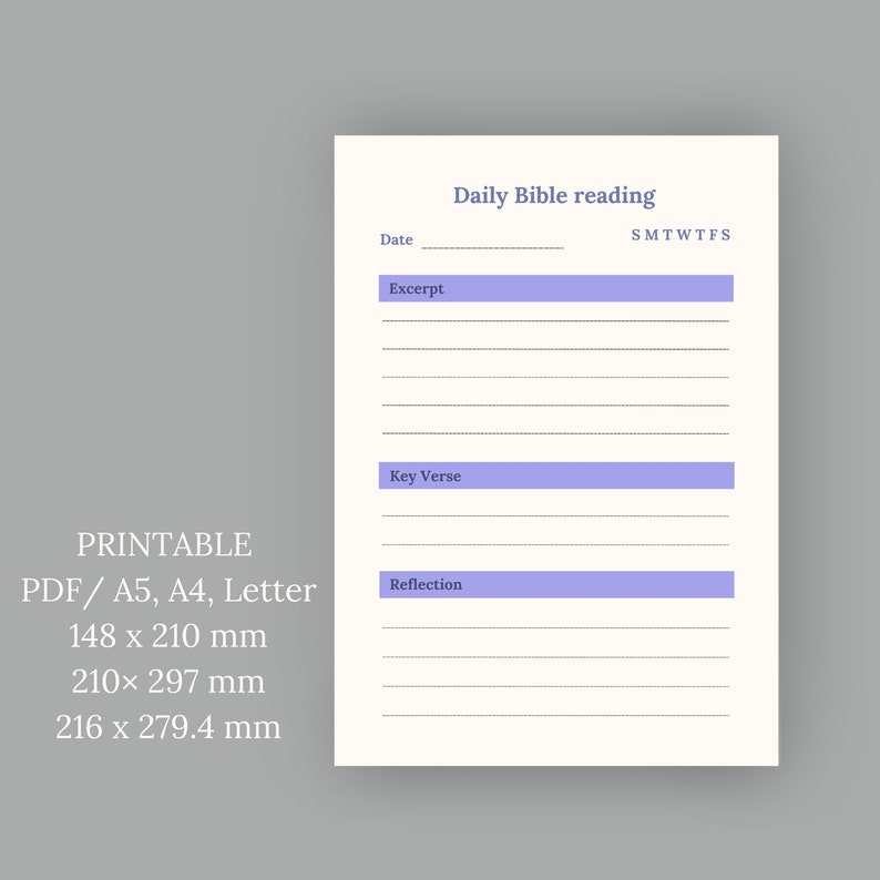 Bible Reading Outline Template, Daily Bible Study Plan, Christian ...