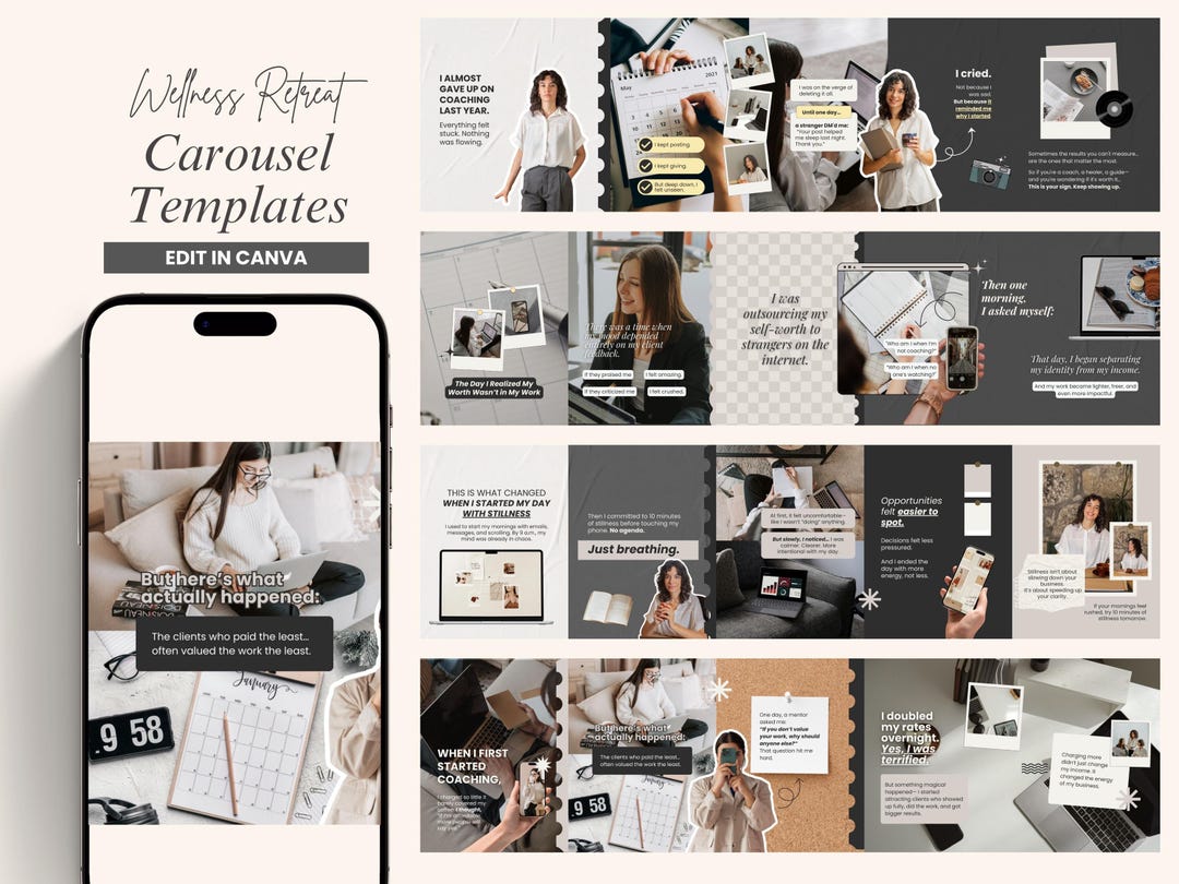 Seamless Carousel Instagram Template, Neutral Beige Social Media ...