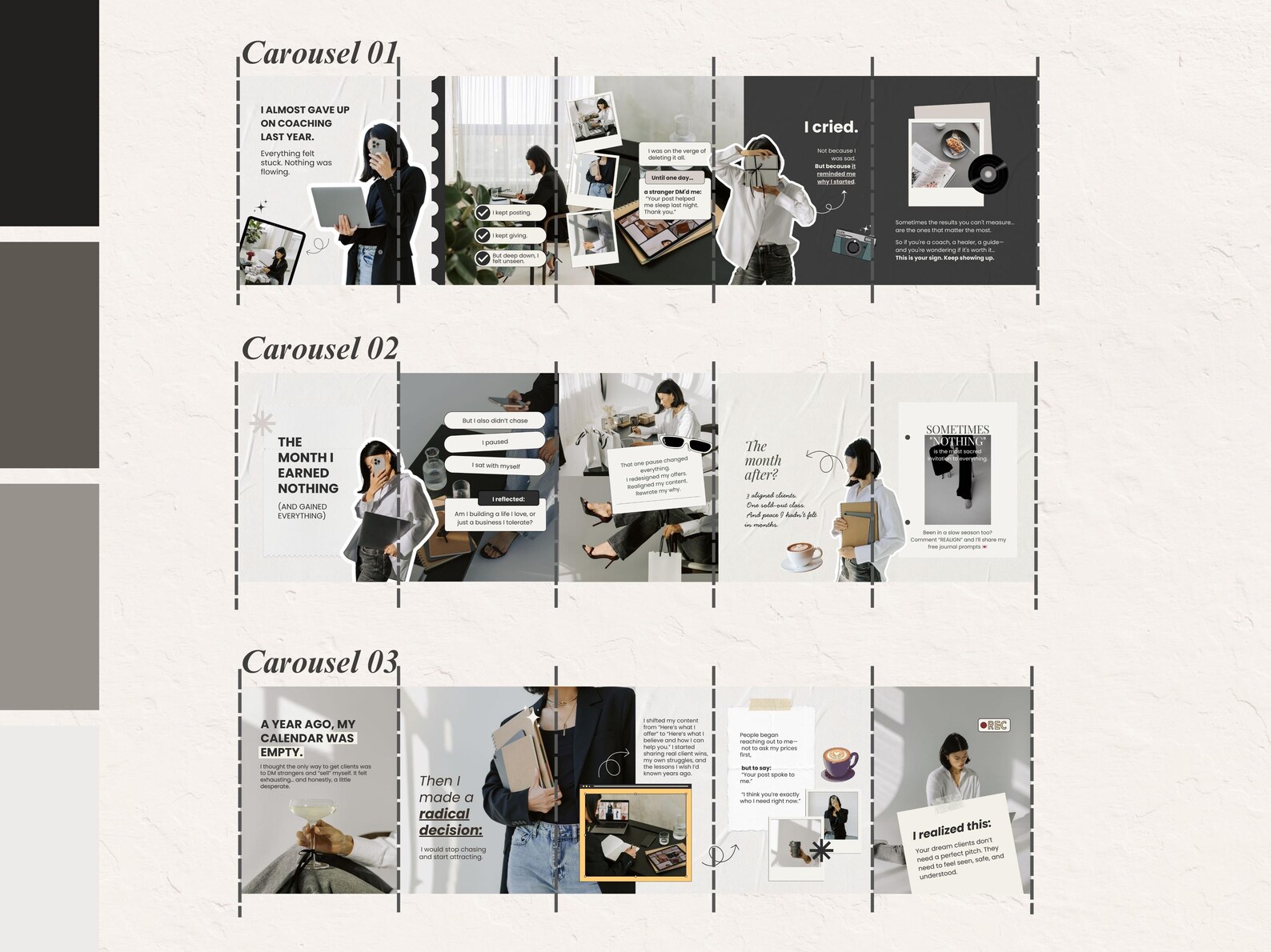 Seamless Carousel Templates | Social Media Manager Templates | Portrait ...