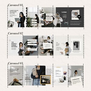 Seamless Instagram Carousel Templates: Beige Social Media Posts for ...