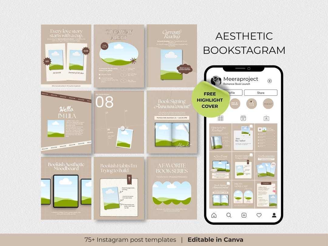 Bookstagram Canva Template Book Instagram Social Media Book Review ...