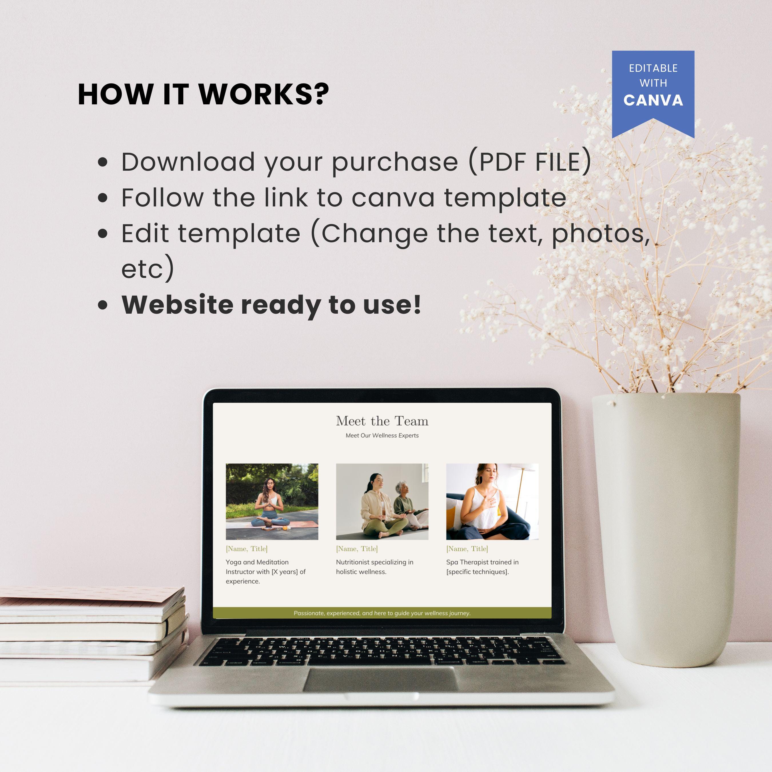 Wellness Retreat Canva Landing Page | Canva Website Template | Editable ...