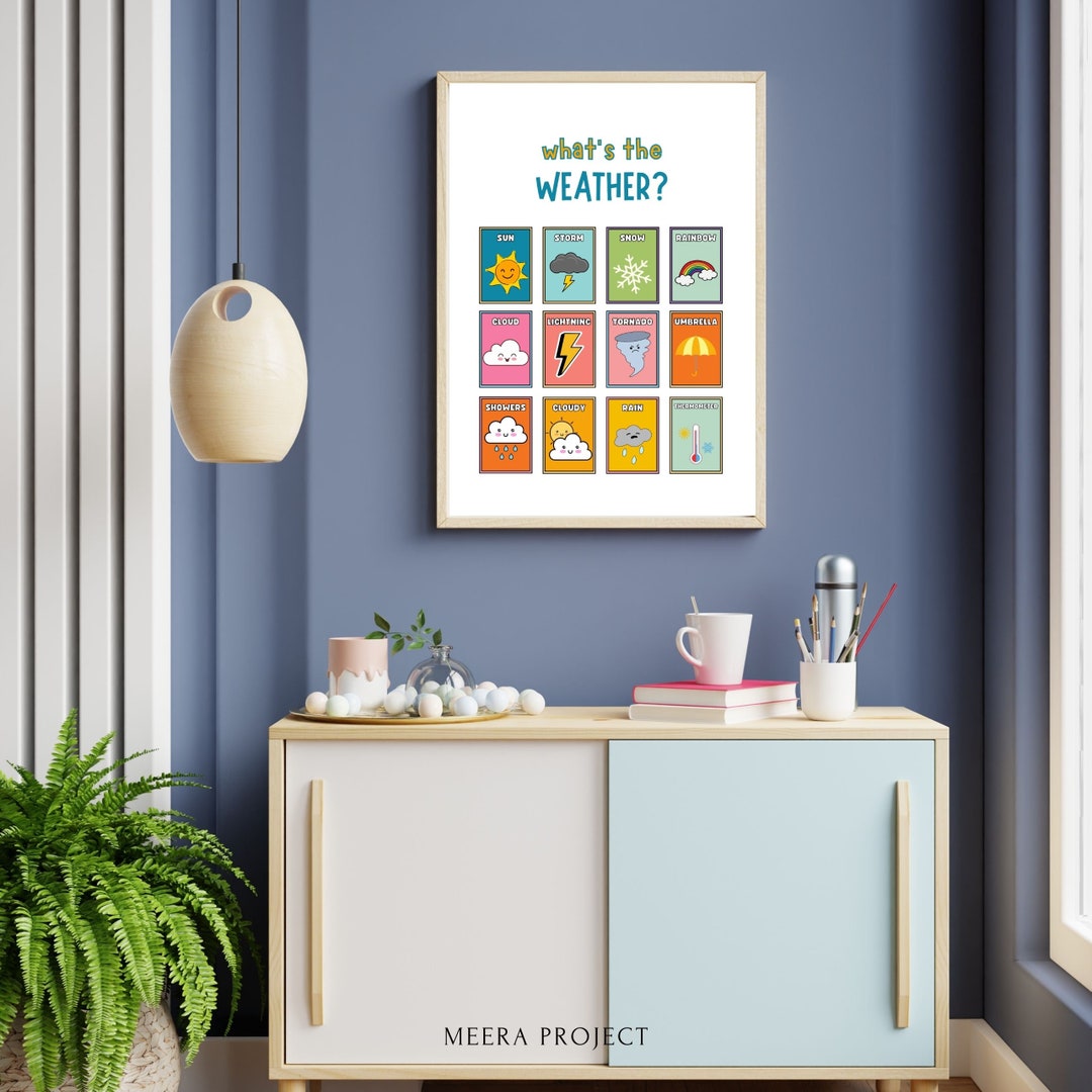 Weather Chart Interactive Learning Fun for Kids Kids Affirmation Prints ...