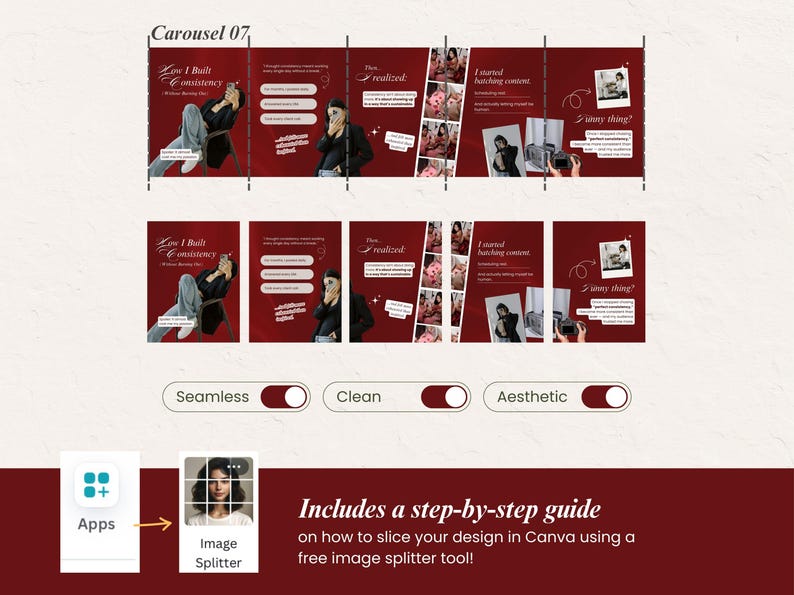 Seamless Instagram Carousel Templates, Elegant Social Media Manager ...