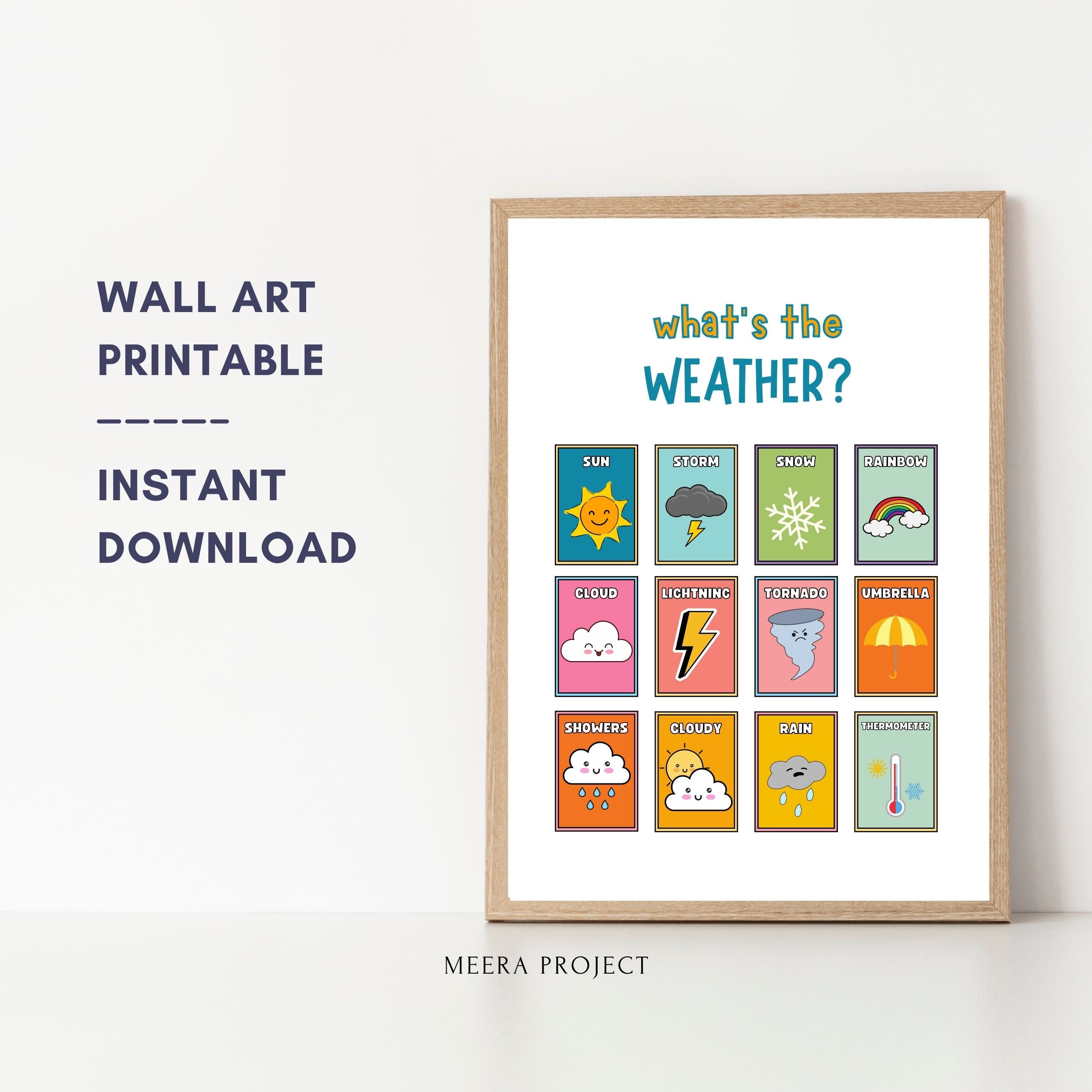 Weather Chart Interactive Learning Fun for Kids - Etsy